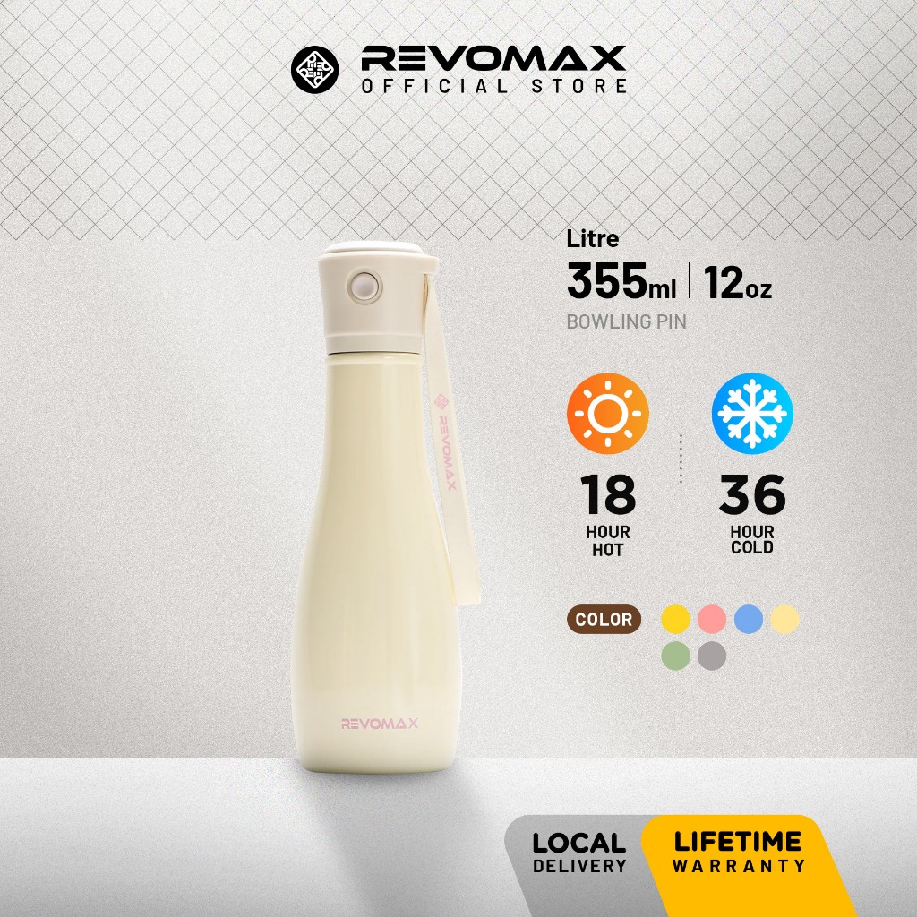 RevoMax 355ml Bowling Pin Water Bottle Cute Thermos Tumbler Vacuum Insulated Thermal Flask ...