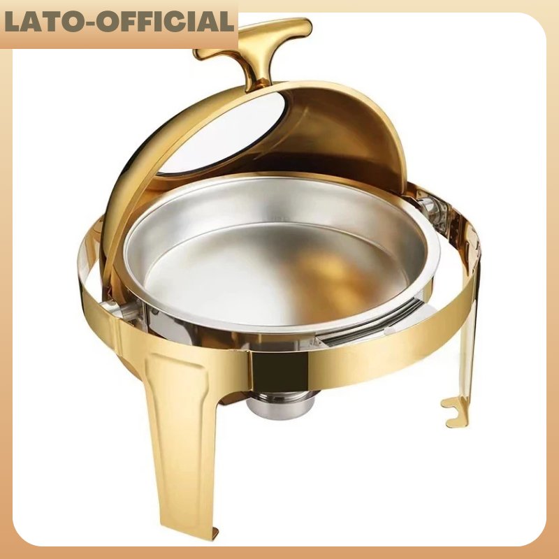 GOLD Premium Roll-Top Chafing Dish Buffet Set - Stainless Steel Buffet ...