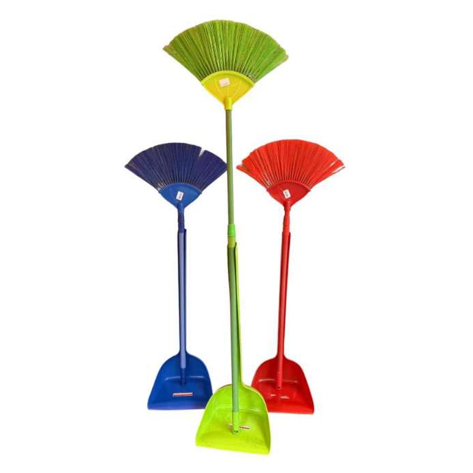 Extendable/Double Purpose Plastic Handle Whisk Broom 5Ft. With Dustpan ...