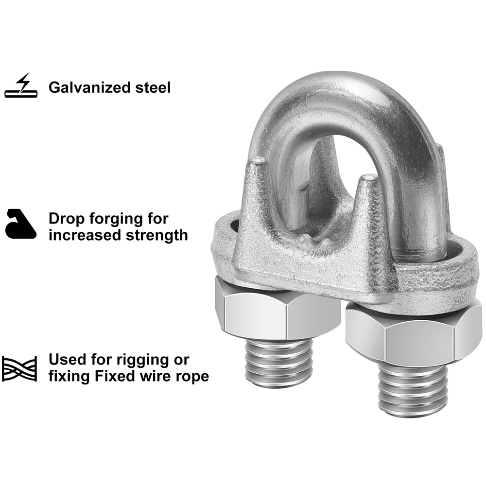 3-5mm Galvanized Steel Cable Wire Rope Clip thimble turnbuckle U Clamps ...