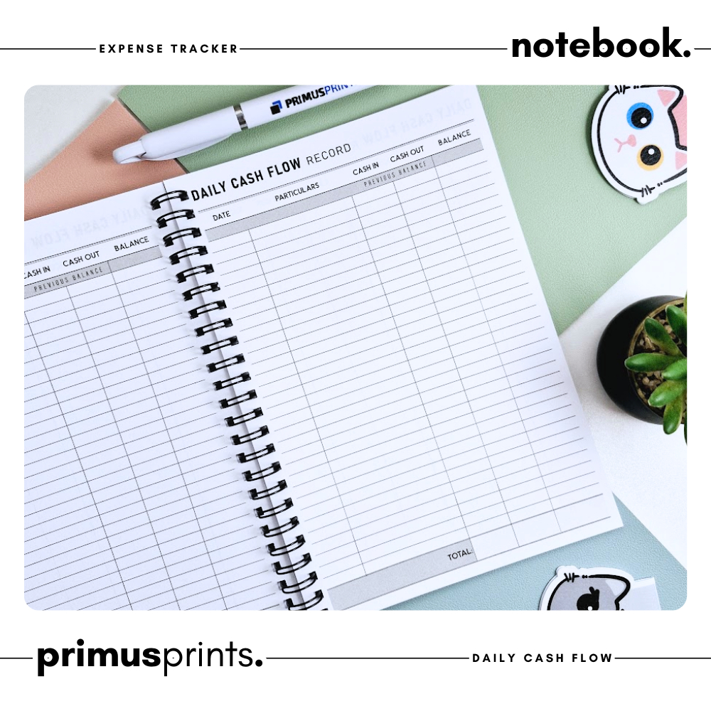 Expense Tracker / Daily Cash Flow Record | 100 pages (50 leaves ...