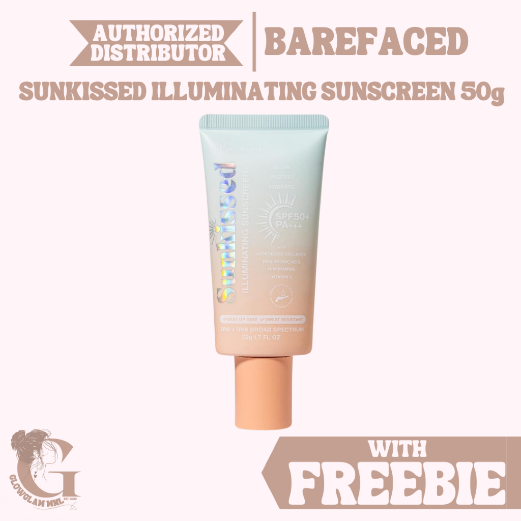 (WITH FREEBIE) Barefaced Sunkissed Illuminating Sunscreen SPF50+ 50g ...