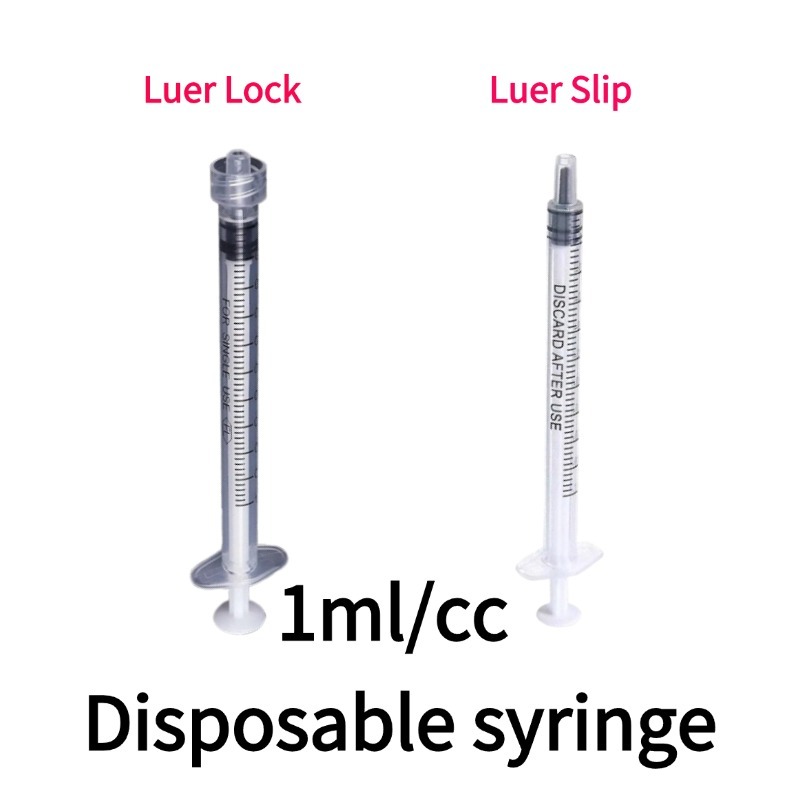 Aseptic individually packaged multifunctional 1ml/cc Luer Lock/Luer Slip syringe without needle ...