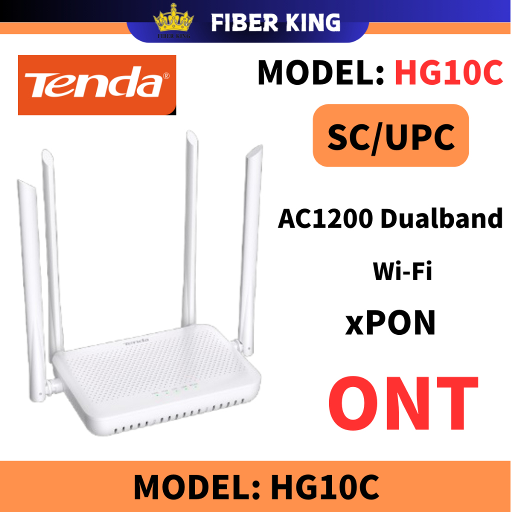 Tenda HG10C AC1200 Dualband Wi-Fi xPON ONT Fiber Optic Router | Shopee ...