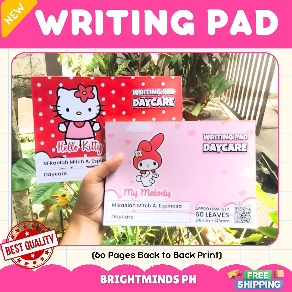 Personalized Writing Pad Paper (Kinder to Grade 1- 3) 60 leaves Sanrio ...