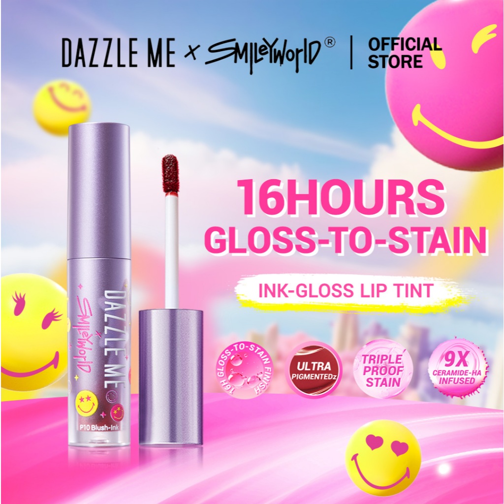 [Limited Edition] DAZZLE ME X SmileyWorld Ink-Gloss Lip Tint - 16H ...