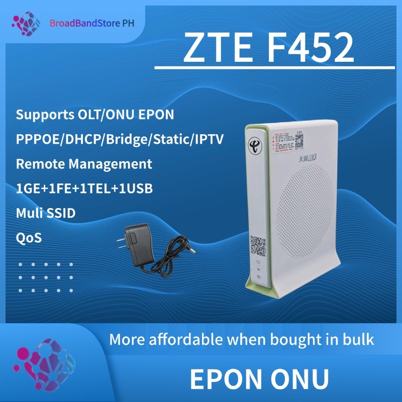 ZTE WIFI Modem F452 EPON ONU ONT OLT 1GE+1FE+1TEL English Version ...