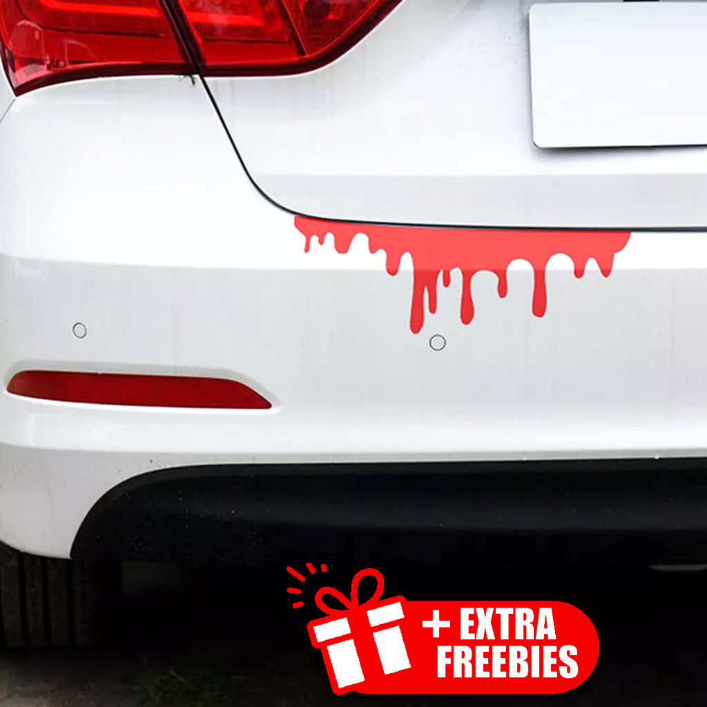 Fake Blood Leaking Sticker for Motorcycle Waterproof Stickers Red ...