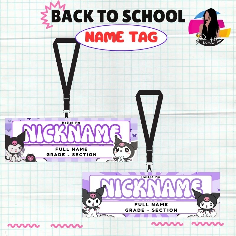 Name Tag Sanrio Laminated - Hello Kitty Friends Nameplate for students ...