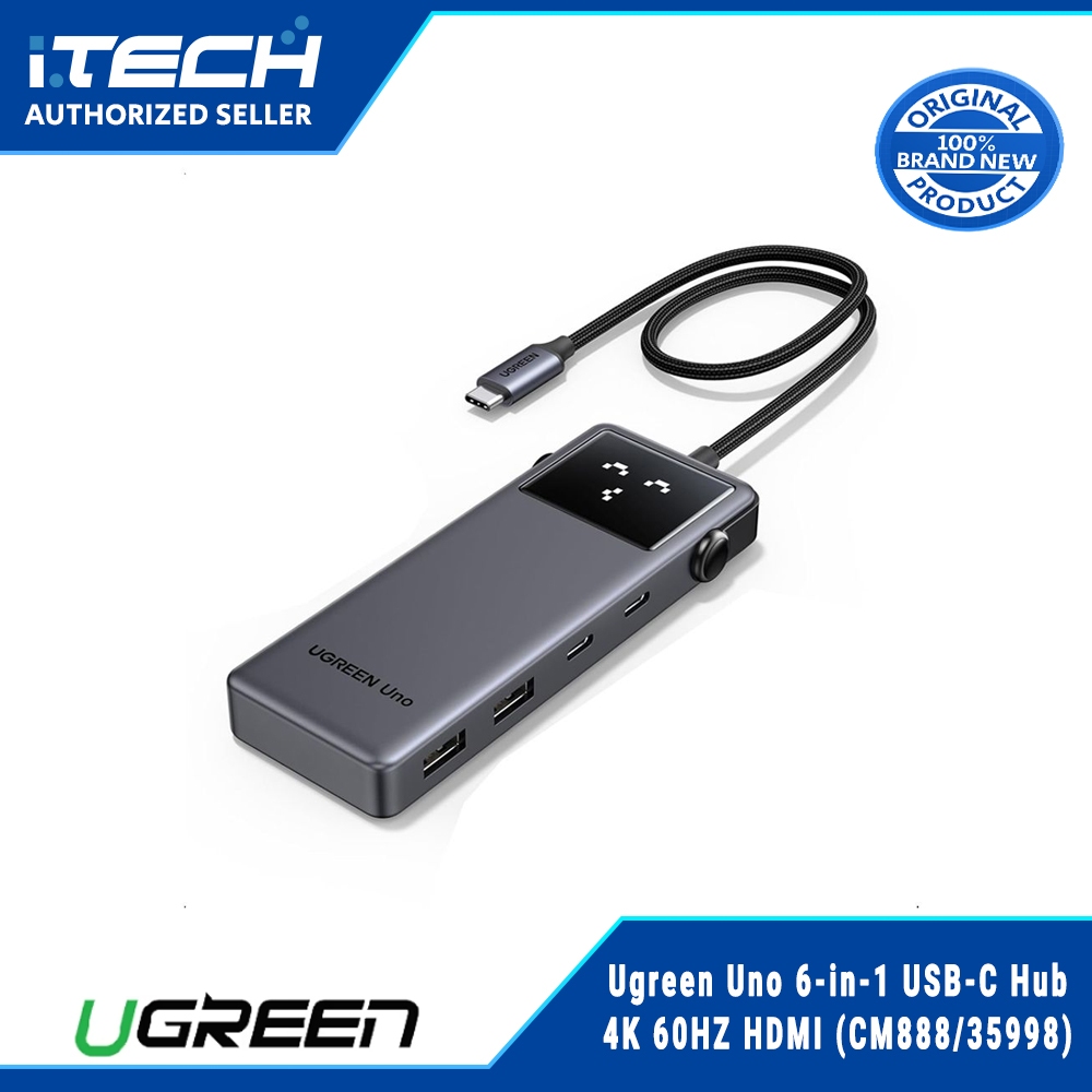 Ugreen Uno 6-in-1 USB-C Hub 4K 60HZ HDMI (CM888/35998) | Shopee Malaysia