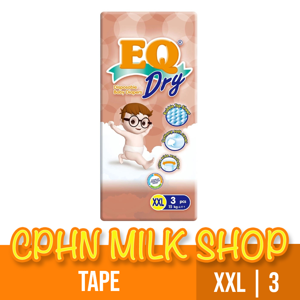 EQ Dry Tape Baby Diapers Mini Pack XXL 3 | Shopee Malaysia