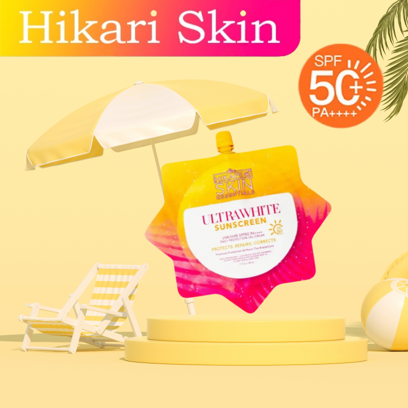 HIKARI ULTRA WHITE SUNSCREEN SPF 50++++ WHITENING GLASS SKIN CREAM GEL ...