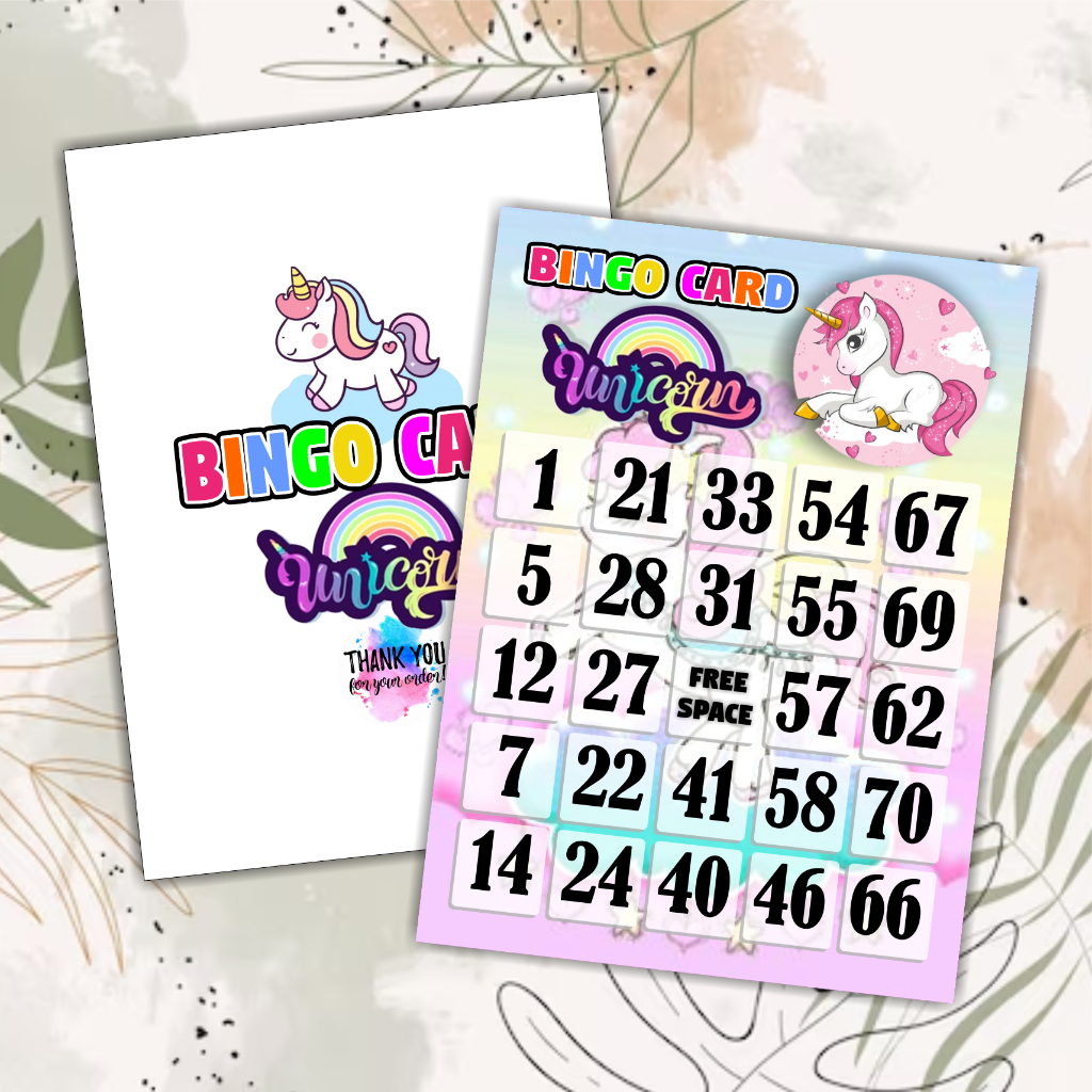 UNICORN Bingo Cards (Digital Print) | Shopee Malaysia