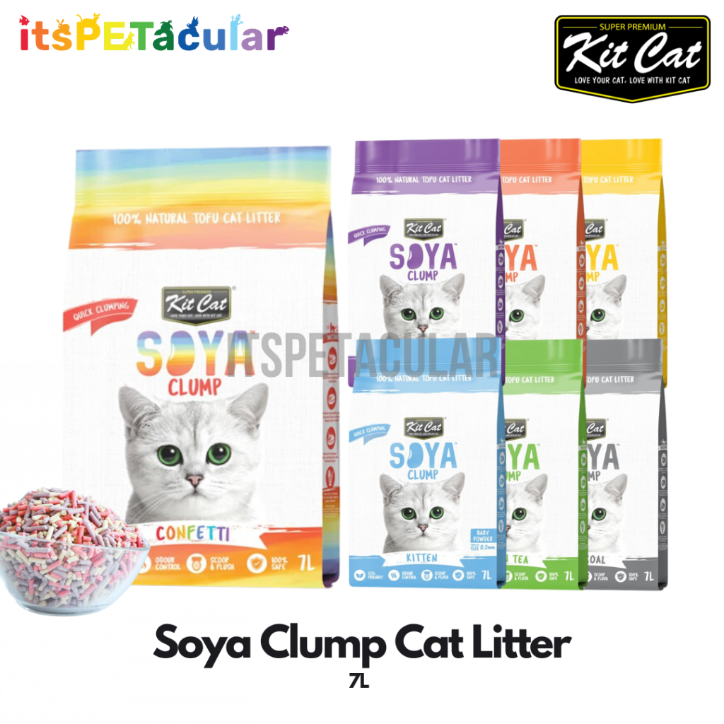Kit Cat SOYA CLUMP Tofu Cat Litter 7L (Flushable / Biodegradable ...