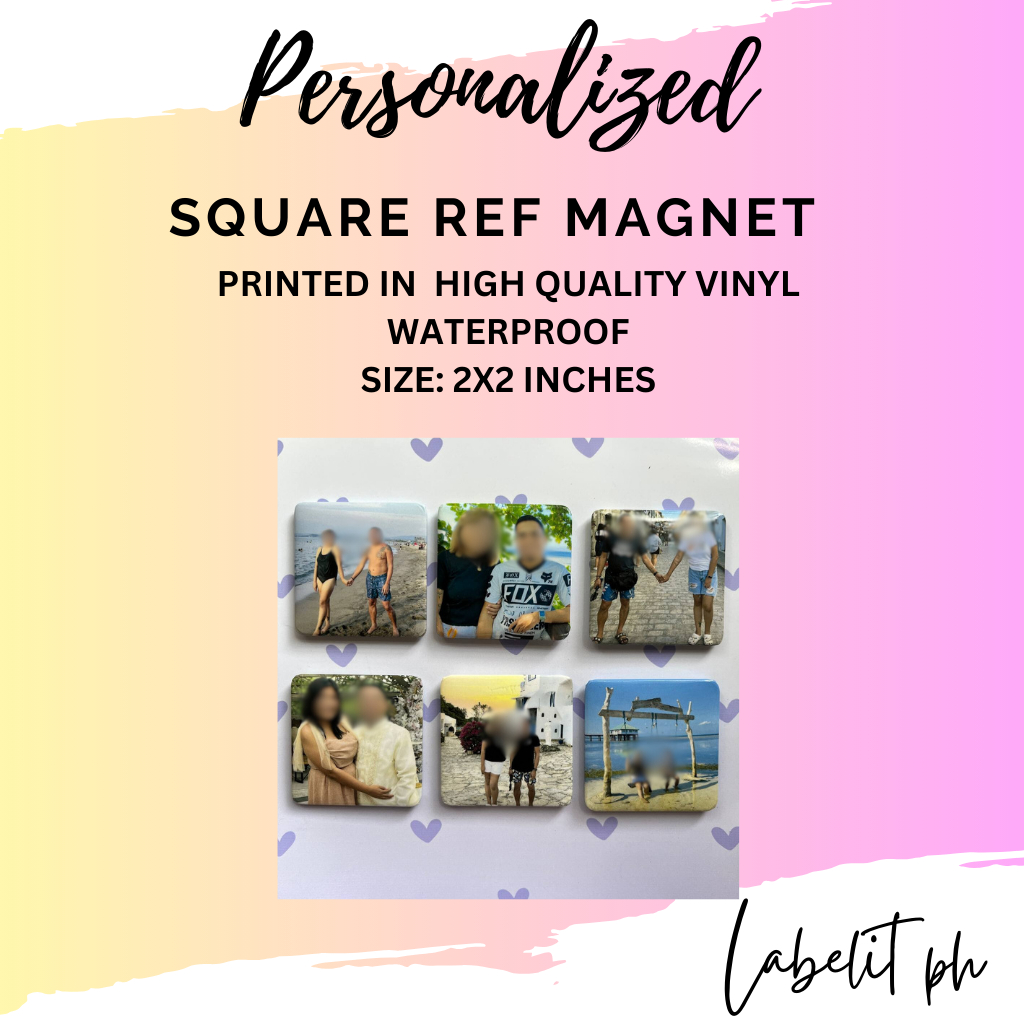 Square Ref Magnet Personalized Square Ref Magnet Waterproof Vinyl 2x2 ...