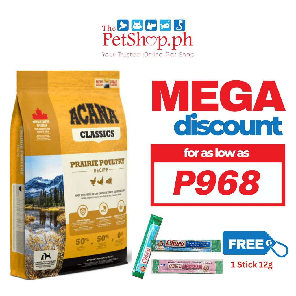 Acana Prairie Poultry 2kg (FREE 1 Inaba Churu Stick 12g) | Shopee Malaysia