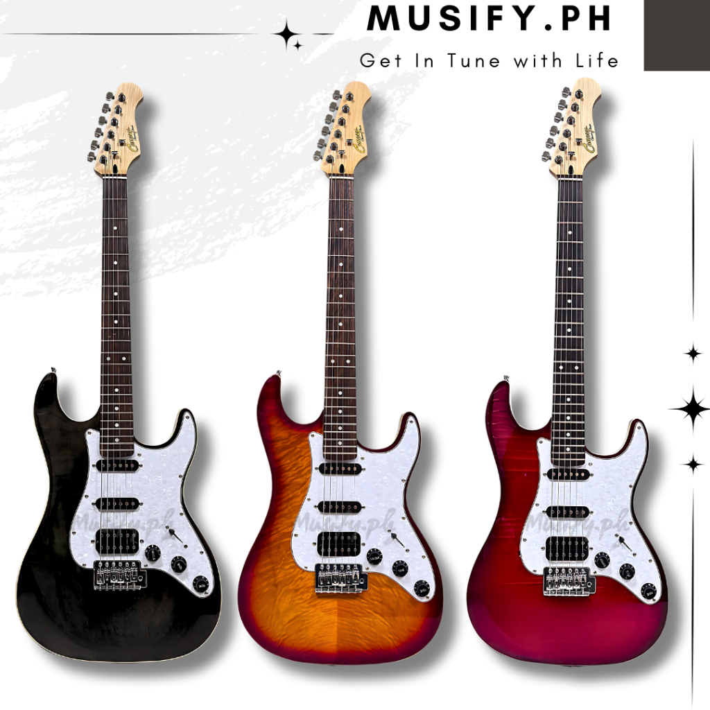 [CANARY] Tiger Maple Stratocaster Rose Wood Fingerboard Electric Guitar ...