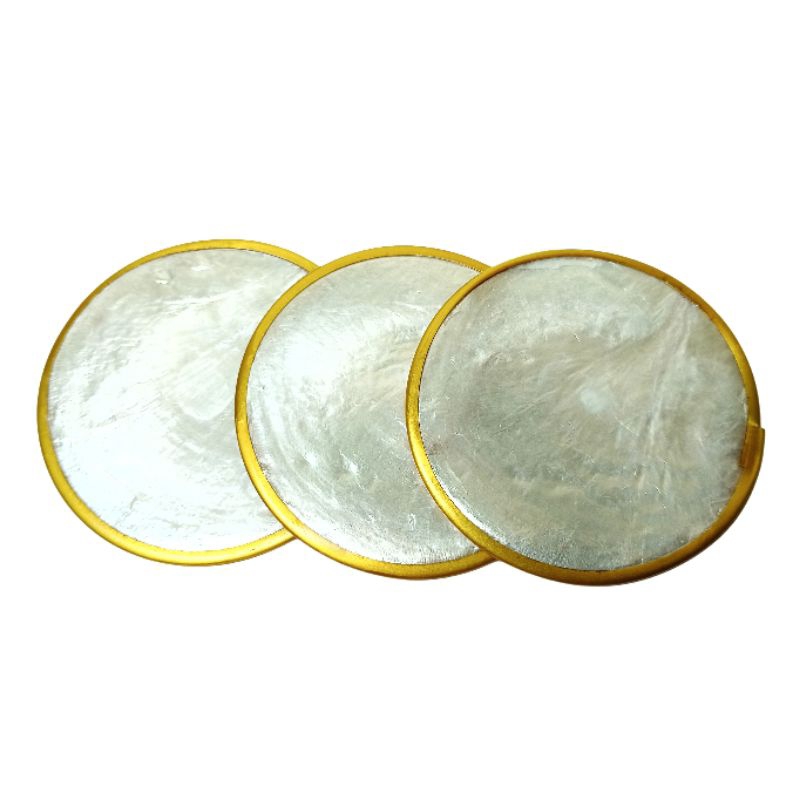 Native Capiz Round Coaster made from Capiz Shell (Size: 3 inches ...