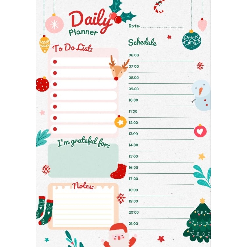Christmas Daily Planner Notepad (30pcs) | Shopee Malaysia