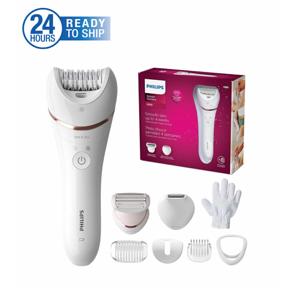Philips Epilator Series 8000, Wet & Dry, 3-in-1 with Shaver & Trimmer ...