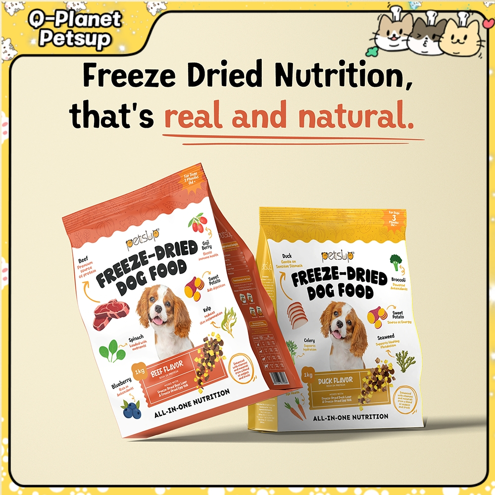 Petsup Freeze Dried Dog Dry Food Contain Beef Duck Liver Egg Yolk Suitable For Dogs Of All Ages ...
