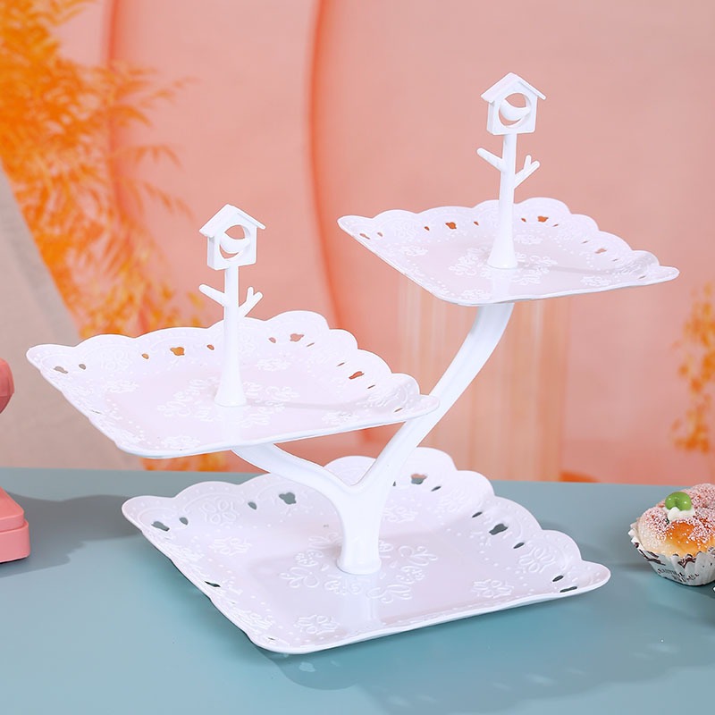 3 Layer Tree Design Dessert Stand Cake Tray Fruit Tray Snacks Plate ...