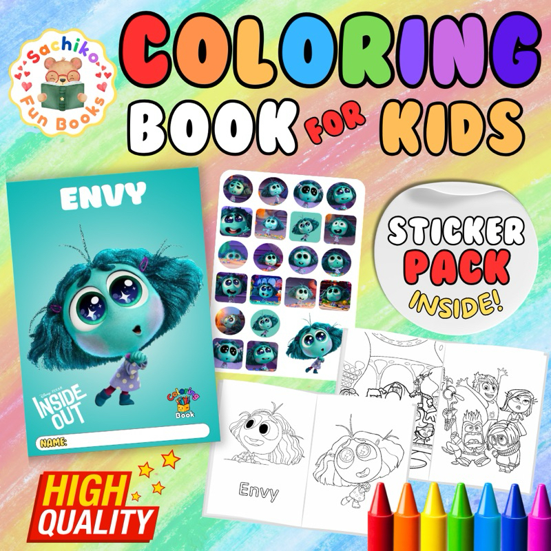 ENVY INSIDE OUT DISNEY PIXAR COLORING BOOK WITH STICKER PACK SACHIKO ...
