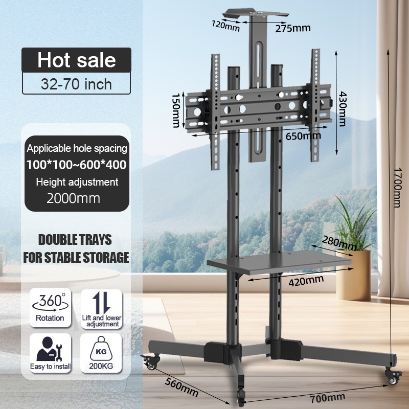 Universal LCD TV stand floor-standing bracket movable display stand ...