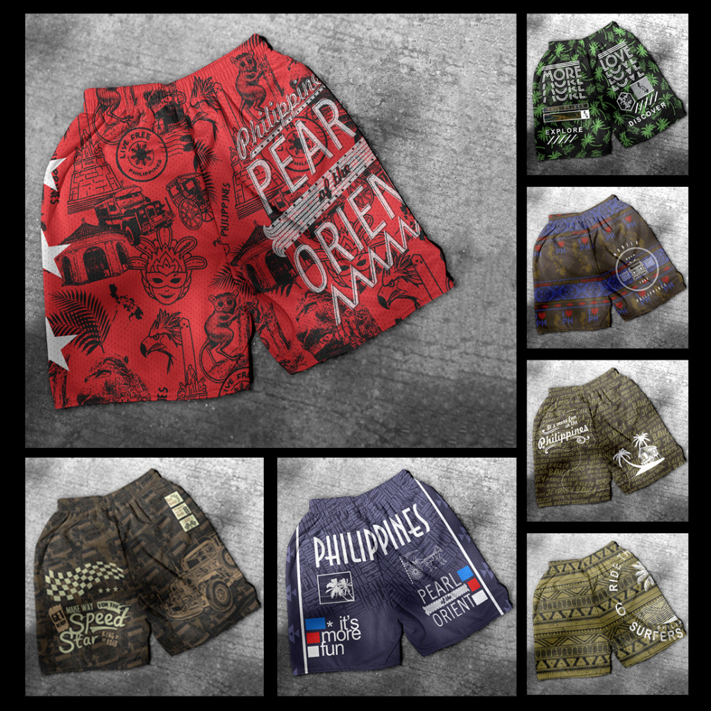 Trendy Full Print Taslan Short Philippine Batik Jersey Short | Shopee ...