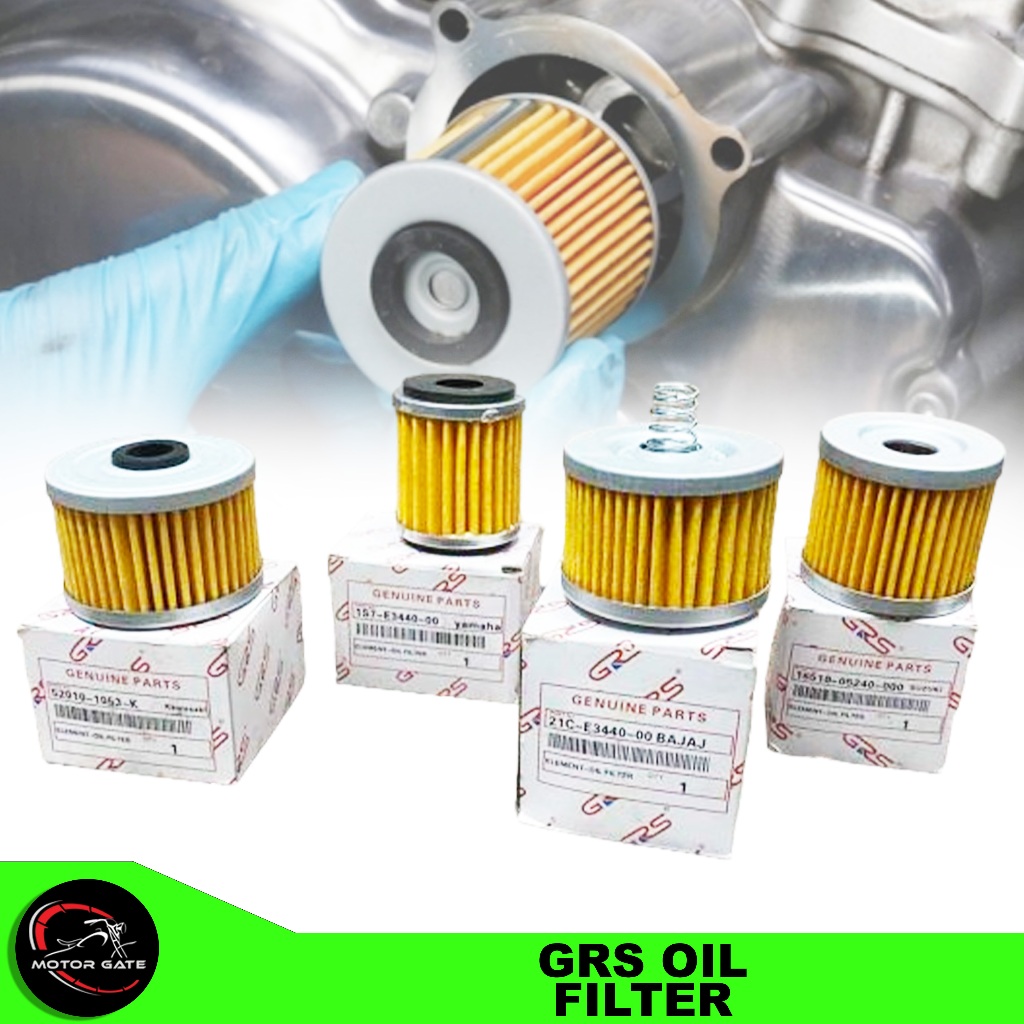 GRS OIL FILTER FOR MOTORCYCLES - KAWASAKI/YAMAHA/SUZUKI/BAJAJ | Shopee ...