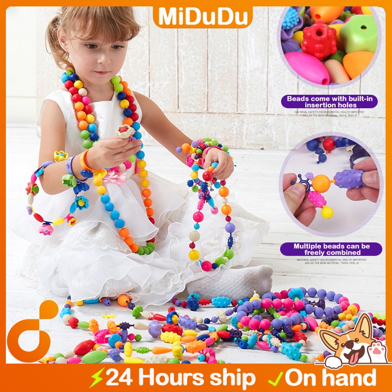 DIY Pop String Bead Set For Kids Bracelets Making Kit Jewelry Making ...
