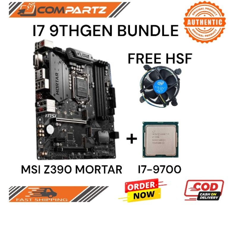 BUNDLE | MSI MAG Z390 Mortar + Intel Core i7-9700 9thgen Processor ...