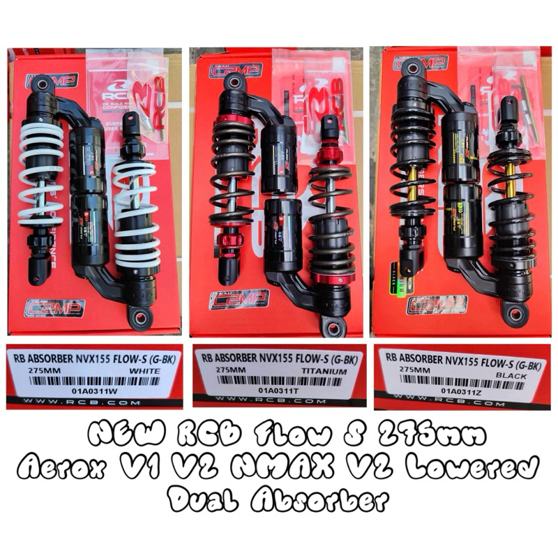 NEW RCB Flow S 275mm Aerox V1 V2 NMAX V2 Lowered Dual Absorber | Shopee ...