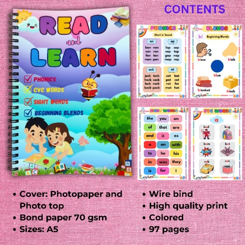 Read and Learn, Reading Practice for Beginners, Kindergarten, Phonics ...