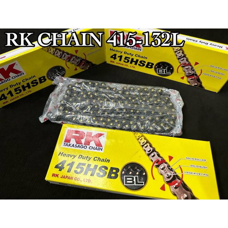 RK RACING CHAIN HEAVY DUTY BLACK 415/132L, 428/132L | Shopee Malaysia