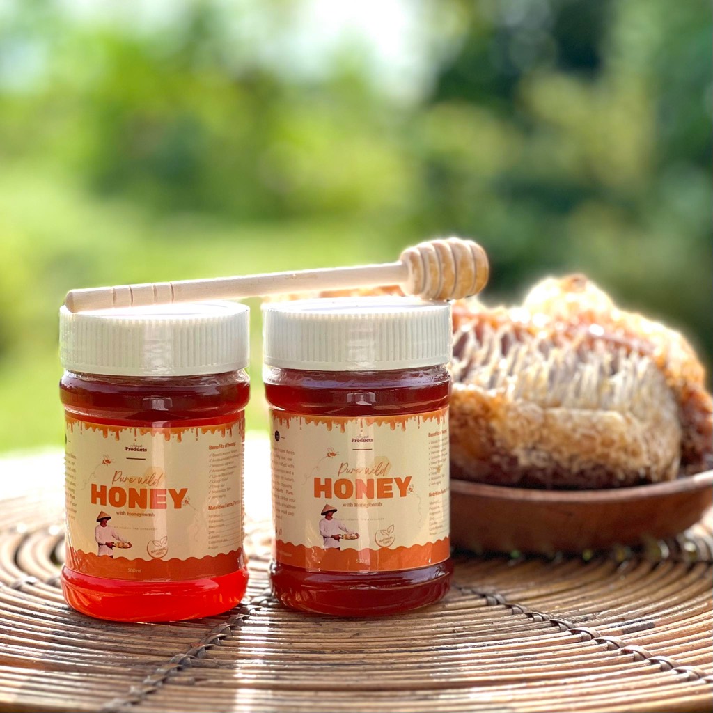Buy 2 Jars of Pure Wild Honey with Honeycomb Free Dipper stick (Save 50 ...