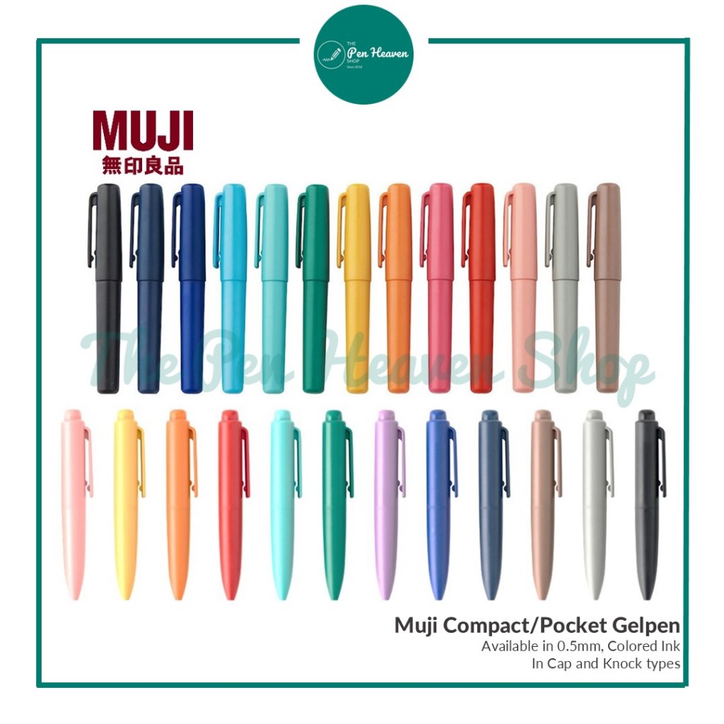 Muji Compact/Pocket Gelpen/Refills (Cap/Knock, 0.5mm, Authentic ...