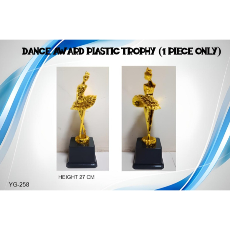 DANCE AWARD PLASTIC GOLD TROPHY (1 PIECE ONLY) HEIGHT 27CM (YG-258 ...