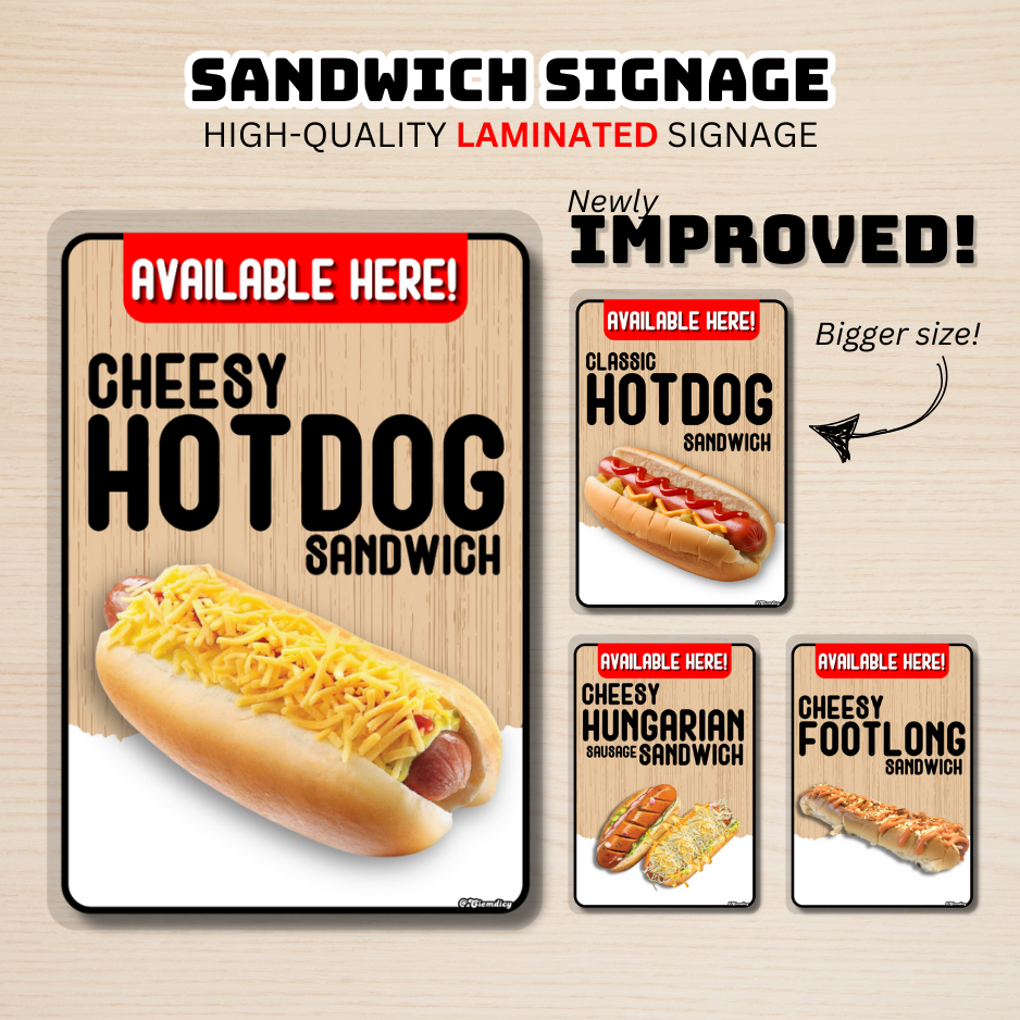 Hotdog Sandwich Signage l Hungarian Sandwich Signage l Footlong ...