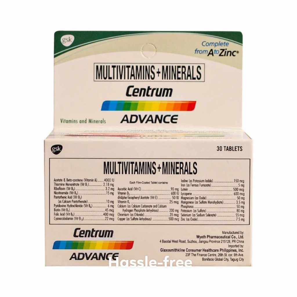 CENTRUM ADVANCE MULTIVITAMINS+MINERALS (30TABLETS) | Shopee Malaysia