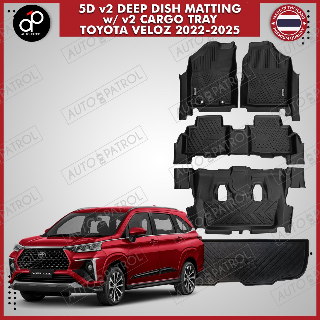 TOYOTA VELOZ 2022-2025 5D v2 Deep Dish Matting + Cargo Tray | Shopee ...