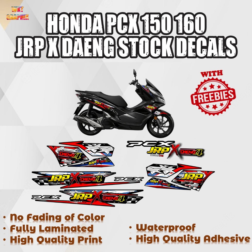 HONDA PCX 150 160 JRP X DAENG DECALS (WATERPROOF, LAMINATED, FADE PROOF ...