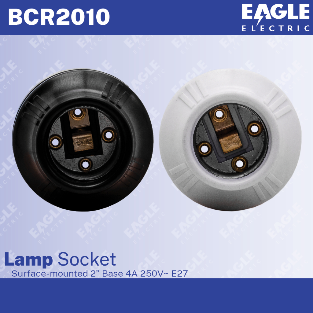 EAGLE BCR2010 E27 Surface-mounted Lamp Socket 2-inch Base 4A 250V~ (2 ...