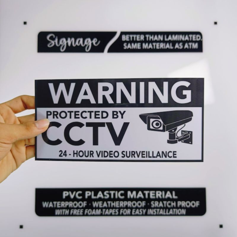 SIGNAGE - WARNING PROTECTED BY CCTV 24 HOUR VIDEO SURVEILLANCE - WHITE ...