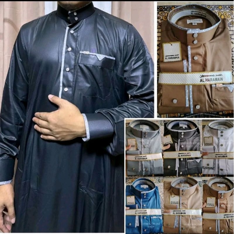 AL Haramain thobe kimon long sleeve 2025 new design shiny polyester ...