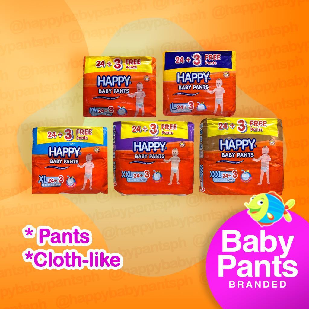 HAPPY PANTS BABY DIAPERS BRANDED 24s (+3 free) | Shopee Malaysia