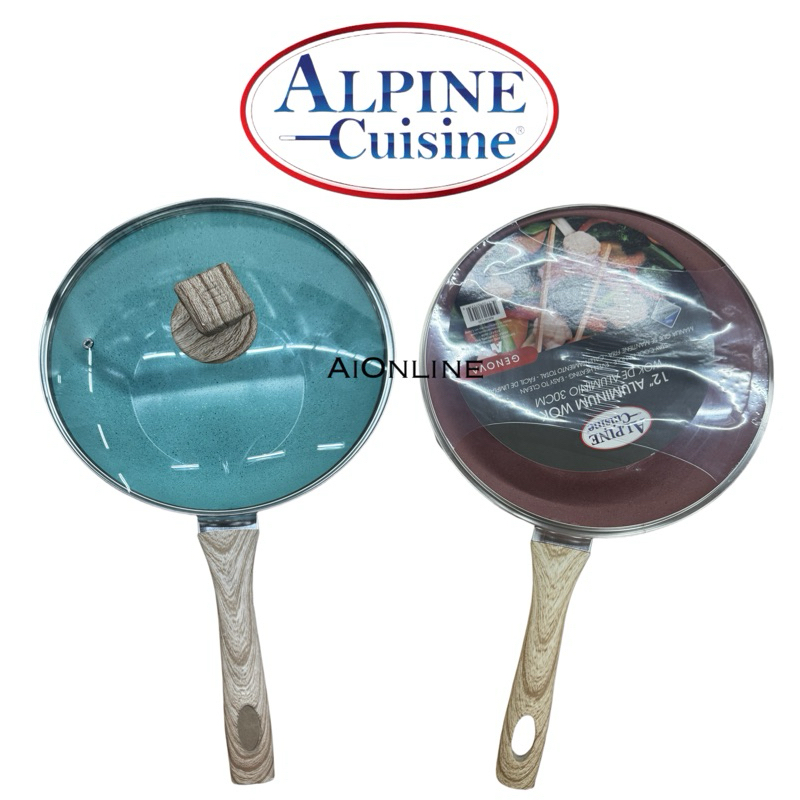 Alpine Cuisine 12” Forged Aluminum Wok Fry Pan with Lid Cover | Shopee ...