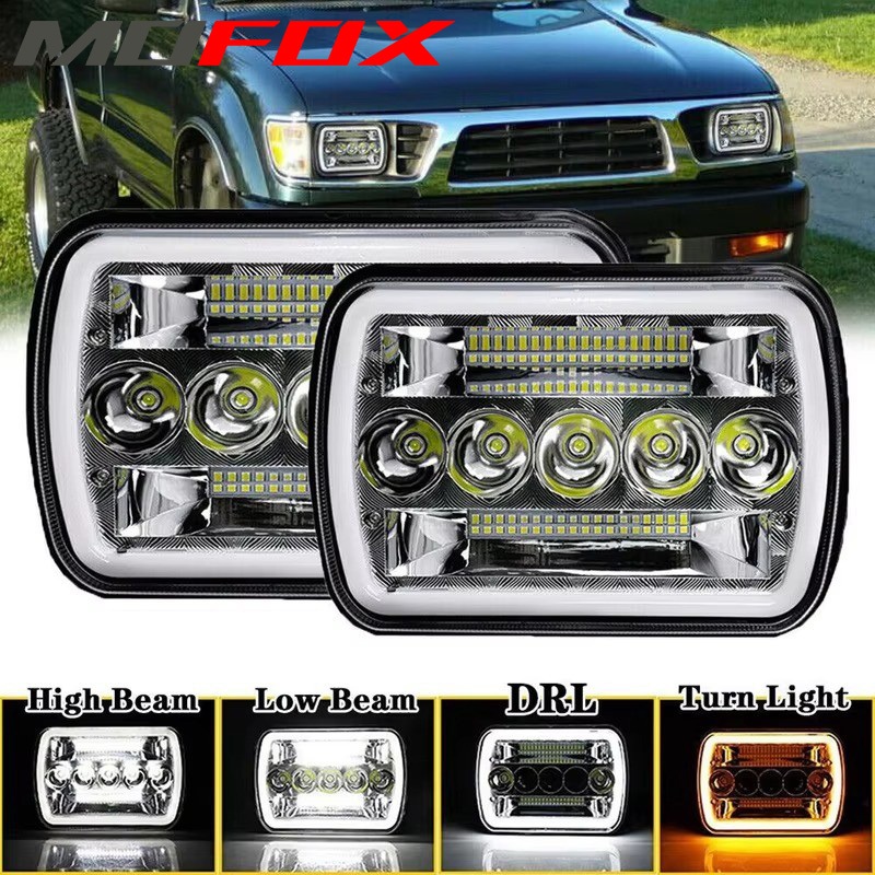 MOFOX E3 5X7 inch LED Car Headlight Square Light Assembly DRL Amber For ...