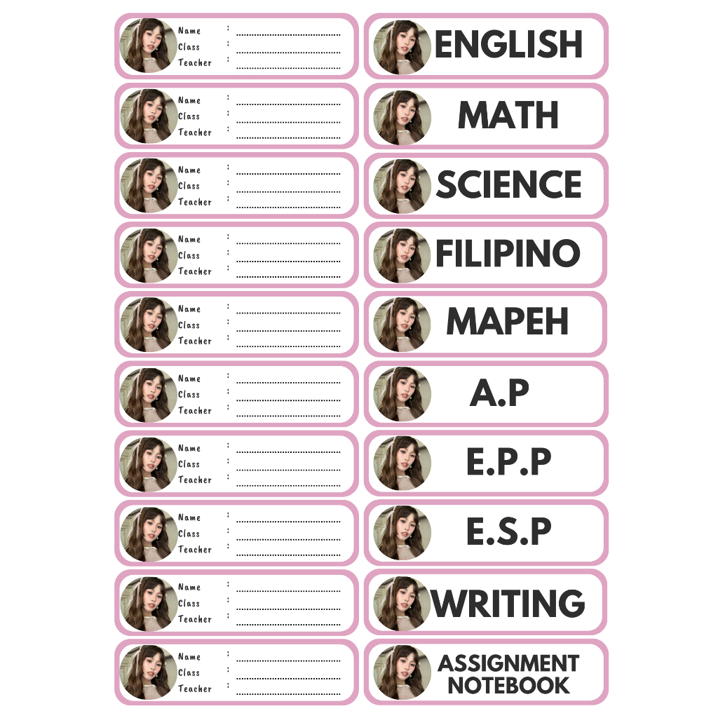 BINI MALOI SUBJECT LABEL NAME LABEL STICKER | Shopee Malaysia