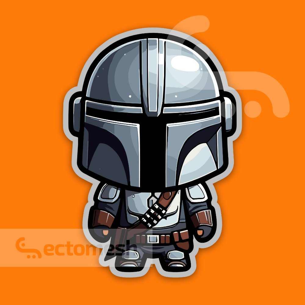 Star Wars Mandalorian Chibi (A) - Vinyl Waterproof Car Sticker by ...